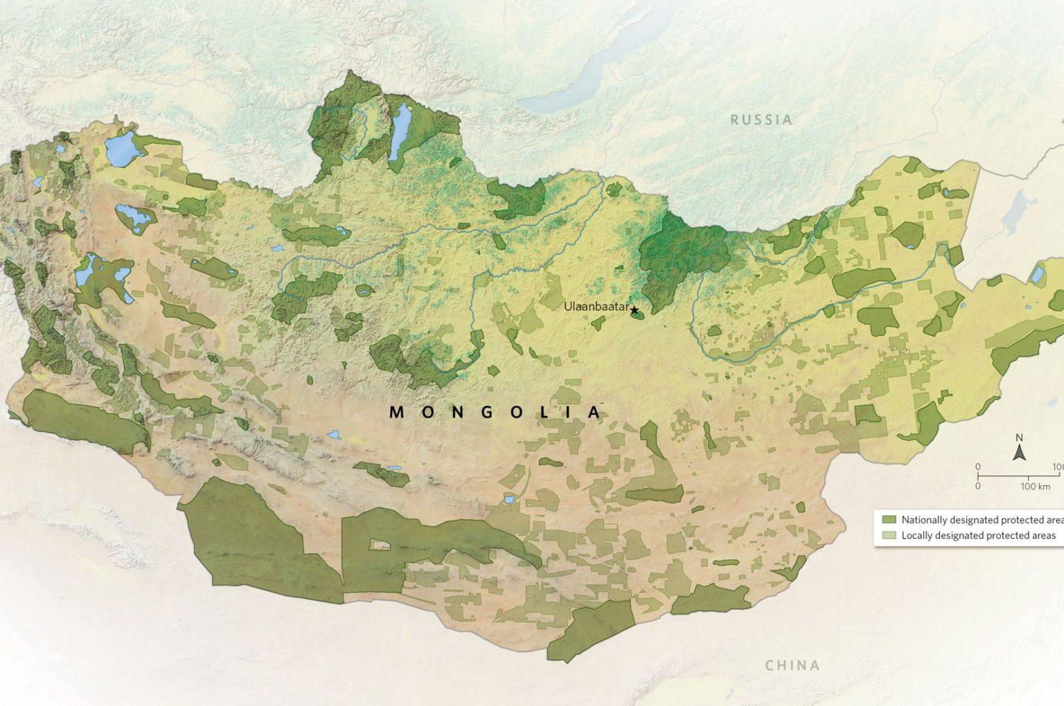 Map of Mongolia's protected areas - The Nature Conservancy - Eternal ...